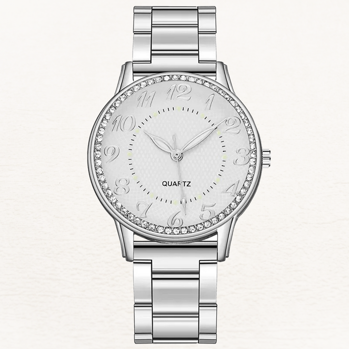 Eva Quartz Dames Horloge Met Ronde Kast En Zirkonia's Zilver – Virelle