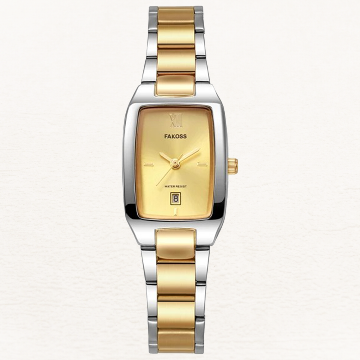 Noa Luxury Women's Watch with Rectangular Case Gold-Silver – Virelle